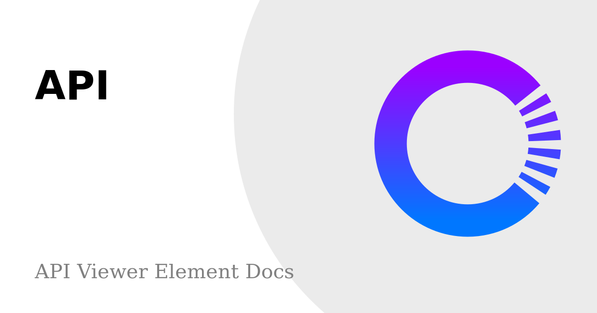 API: API Viewer Element